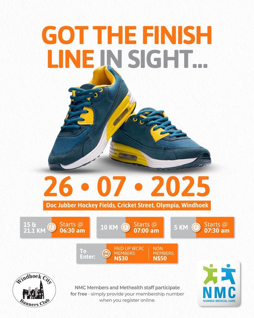 NMC & WCRC SOCIAL TRAINING RUN 26 JULY 2025 - Windhoek City Runners Club